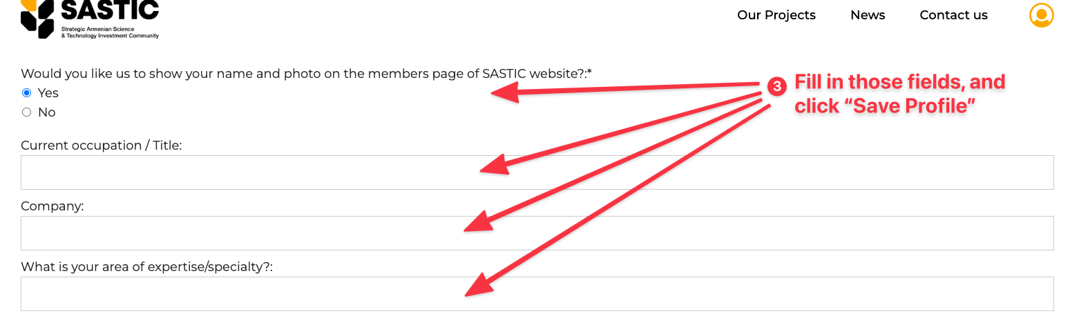 Updating Profile Information – SASTIC