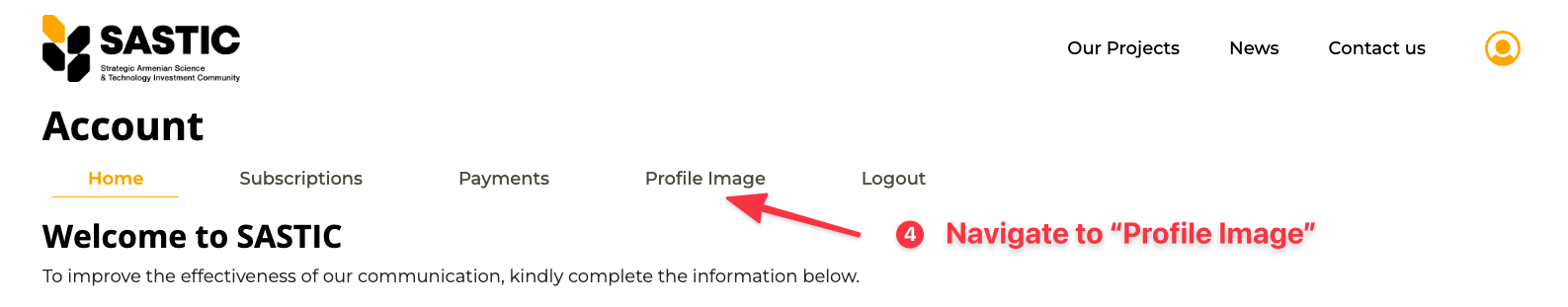 Updating Profile Information – SASTIC